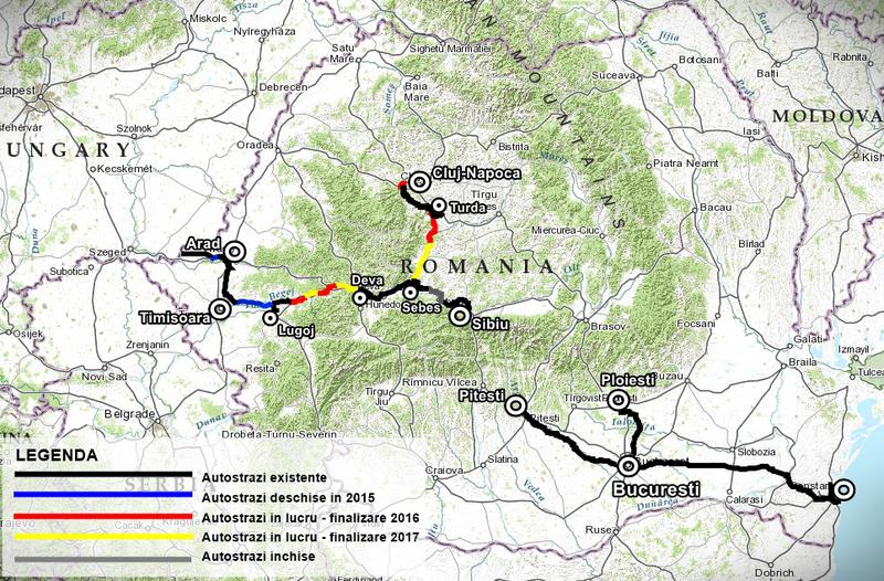 HARTA INTERACTIVA Stadiul lucrarilor pe fiecare autostrada din Romania ...