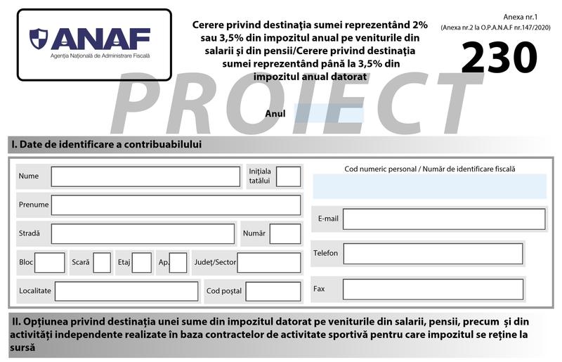 Cum arată formularul simplificat pentru direcționarea unei sume din ...