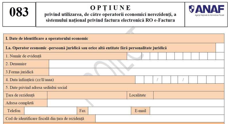 Operatorii economici nerezidenți vor trebui să completeze formularul ...