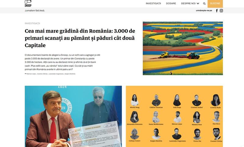 Lansat astăzi, site-ul de investigații Snoop.ro a procesat peste 3.000 ...