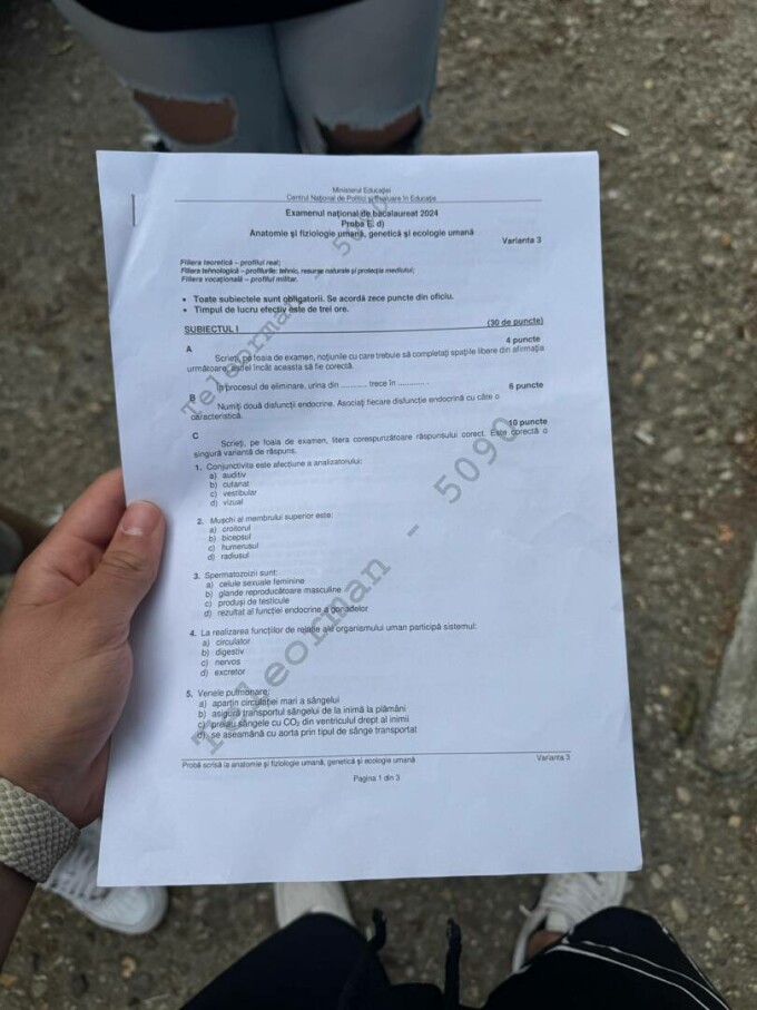 Subiecte și bareme BAC Biologie 2024, publicate pe Edu. Exercițiile la ...