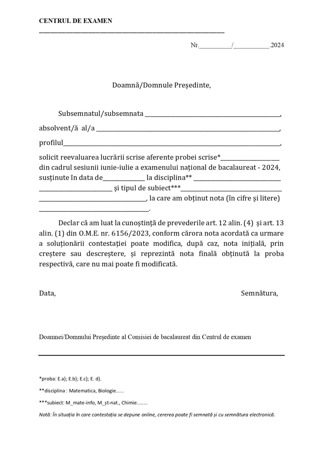 Model de contestație la BAC 2024. Ce trebuie să faceți dacă vreți să ...