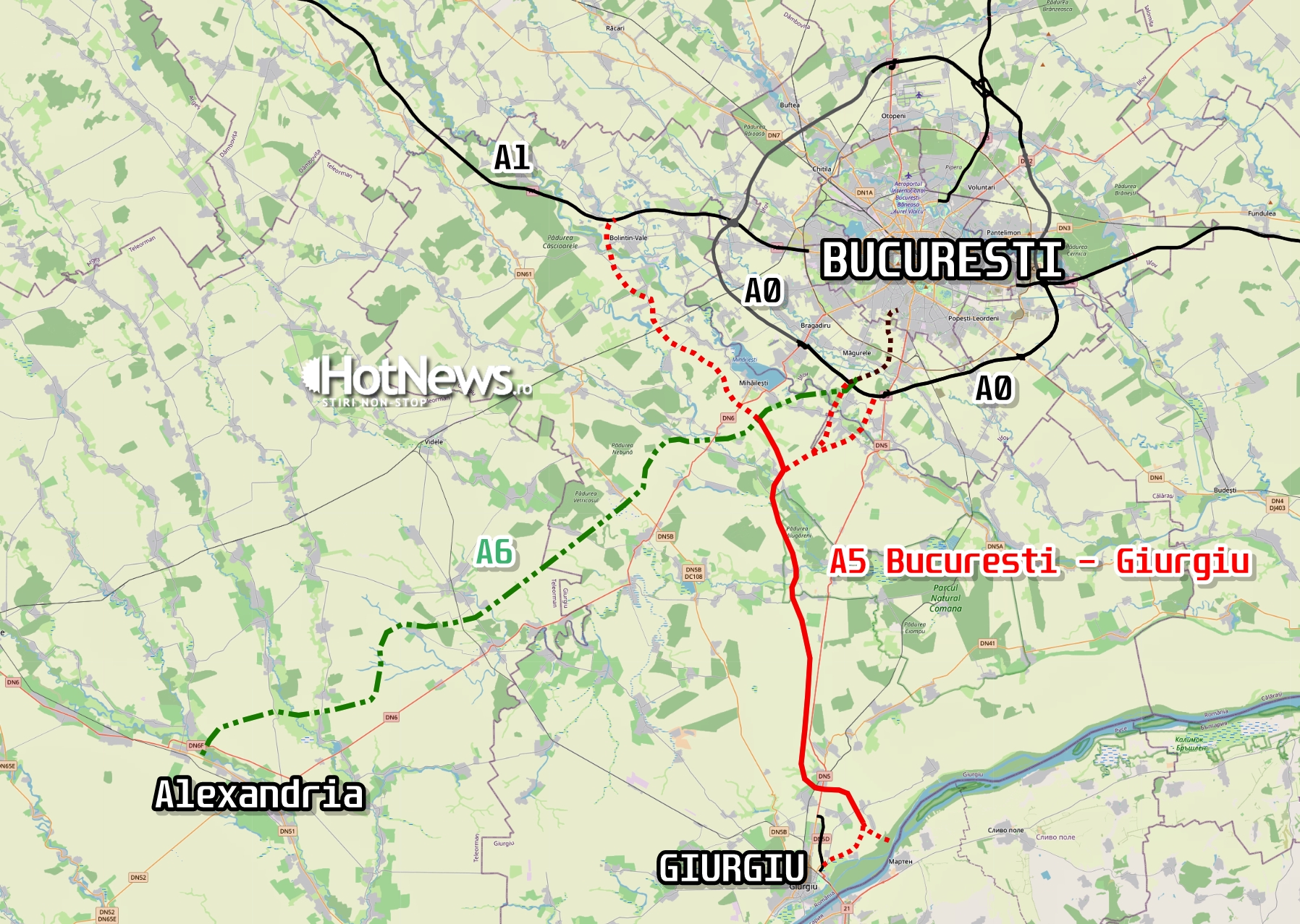 Autostrada București - Giurgiu sau cum ar putea ajunge Capitala să-și construiască un al doilea ...