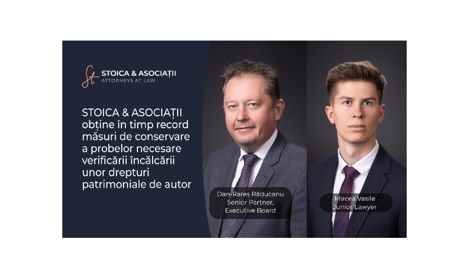 STOICA & ASOCIAȚII obține în timp record măsuri de conservare a ...