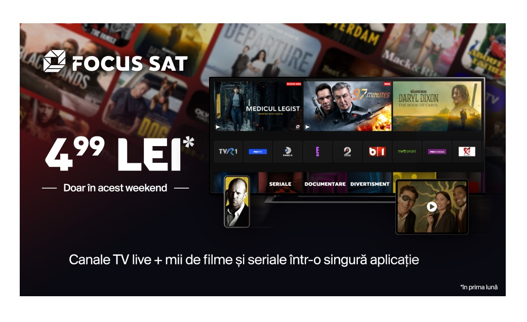 Black Friday în Focus Sat app: TV Online la numai 4,99 lei. Prinde ...