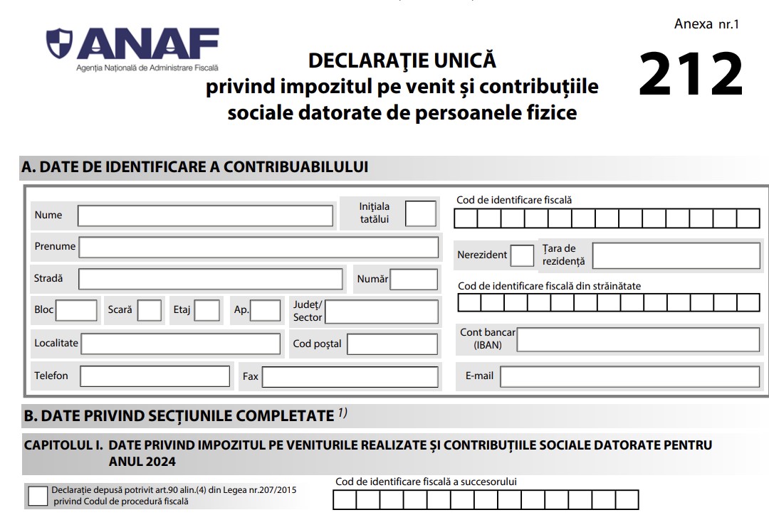 Declarația unică 2025, în Monitorul oficial / În următoarele zile, formularul inteligent va fi ...