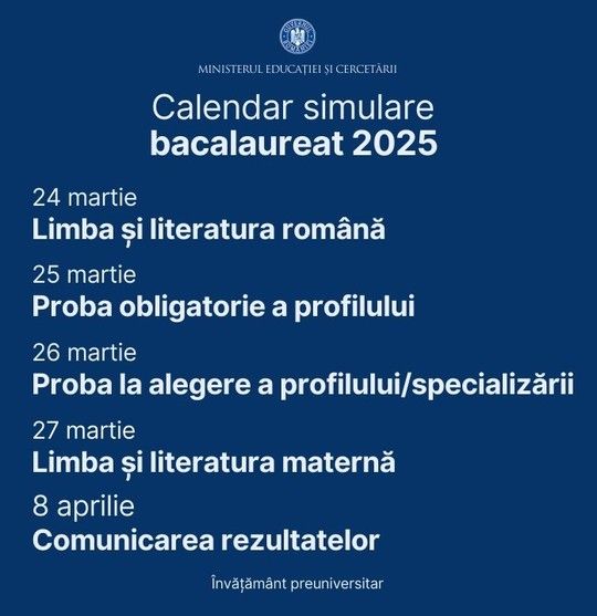 Simulare BAC 2025. Prima probă scrisă începe azi cu Limba şi literatura ...