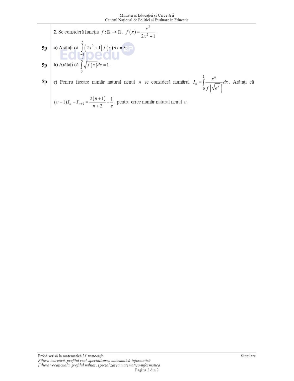 Modele de subiecte la matematică pentru Bacalaureat 2025. Variante de ...
