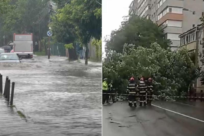 FOTO / VIDEO Ploile abundente au paralizat Bucureștiul. Străzi inundate, blocaj în zona liniei ...