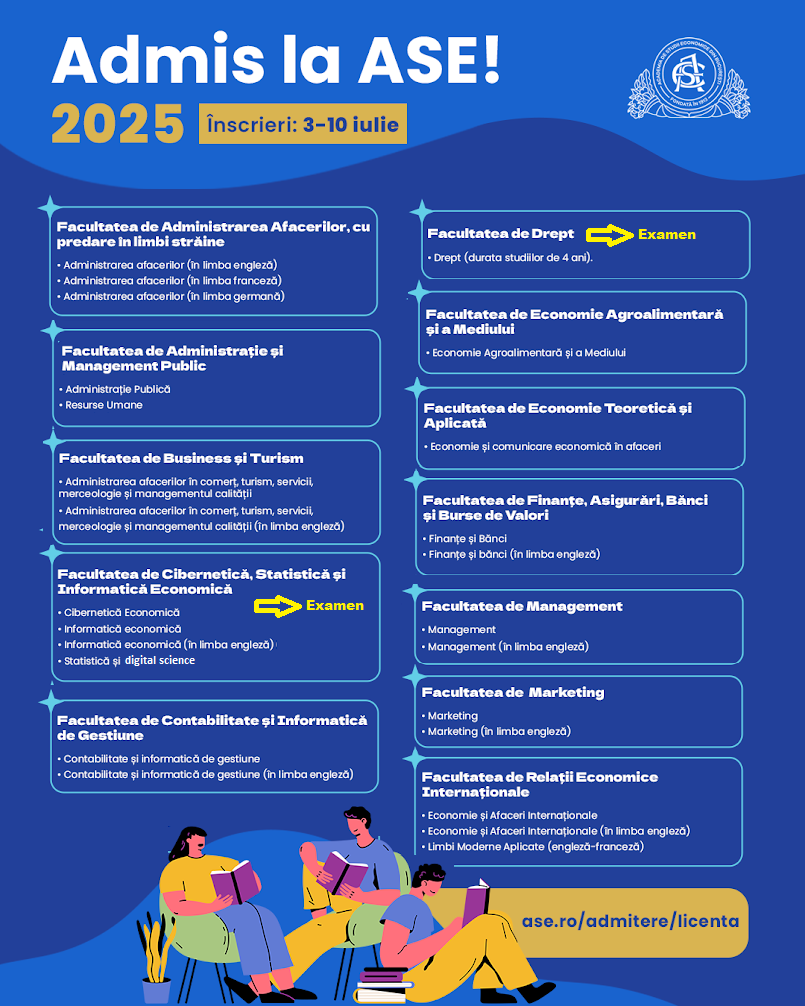 Concursul de Admitere iulie 2025 la programele de licență de la ASE se apropie! - HotNews.ro