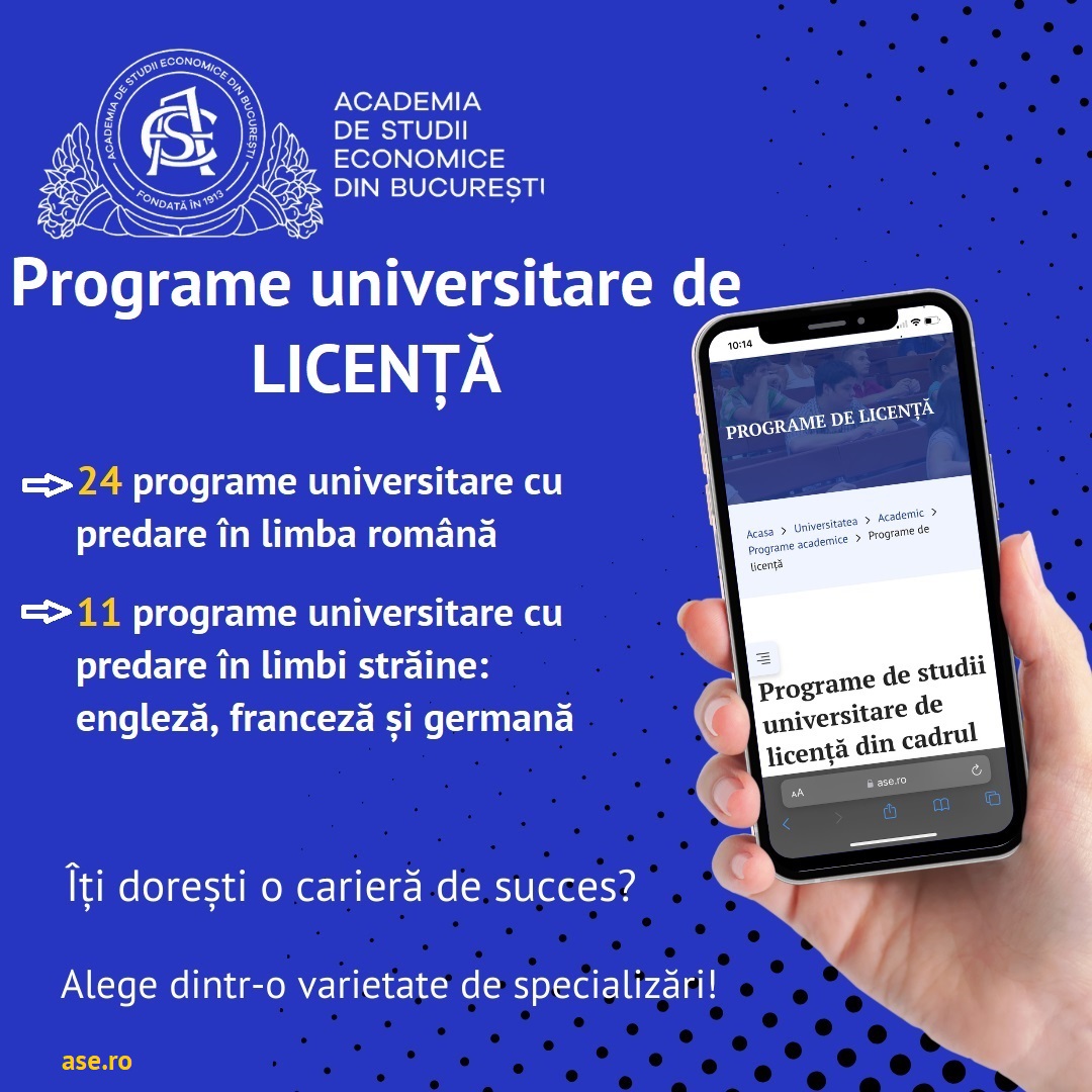Concursul de Admitere iulie 2025 la programele de licență de la ASE se ...