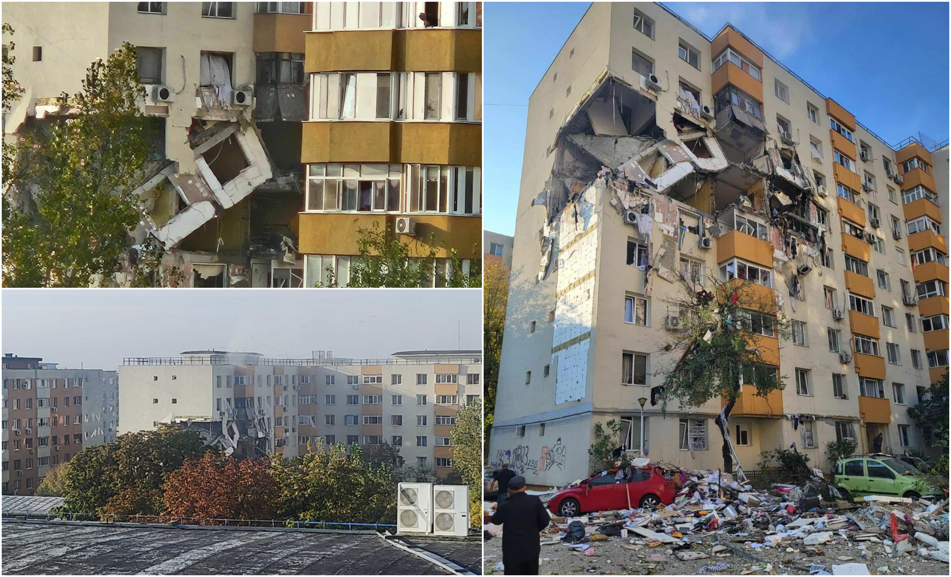FOTO VIDEO Imagini cu blocul din Rahova unde două etaje s-au prăbușit ...