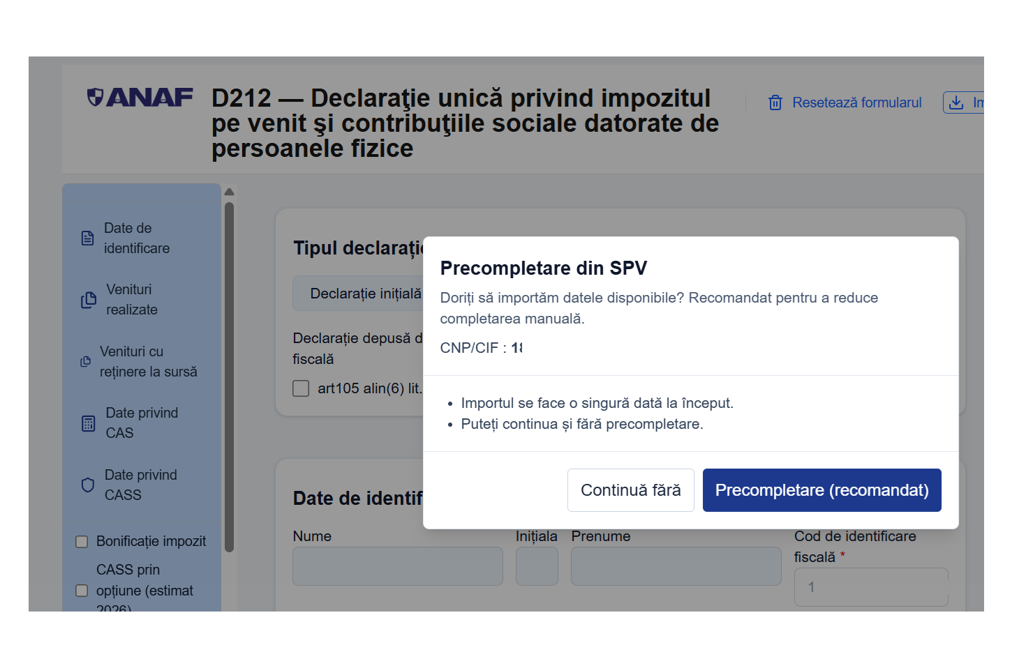 ANAF a introdus Declarația Unică 2026 precompletată, pentru PFA ...