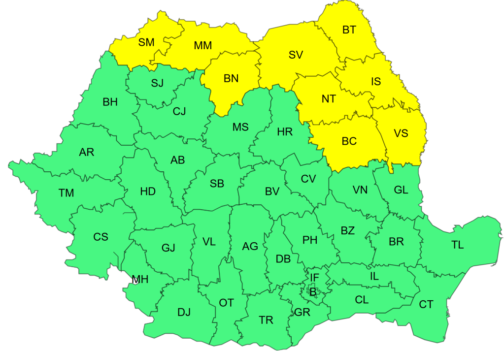 Alertă de vijelii și grindină în mai multe județe, până la noapte ...